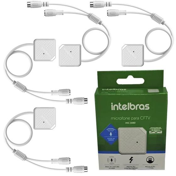 4 Microfone Mic 3080 Intelbras Equipamentos Dvr Nvr Em Cftv - Microfone ...