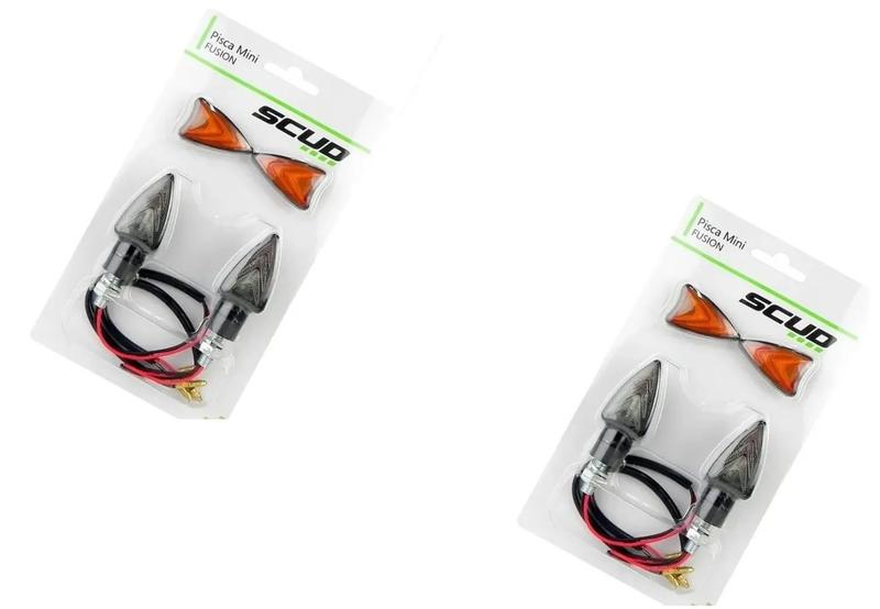 4 Piscas Mini Pisca Carbono Scud Fusion Fume Com Lente Extra - Lanterna ...