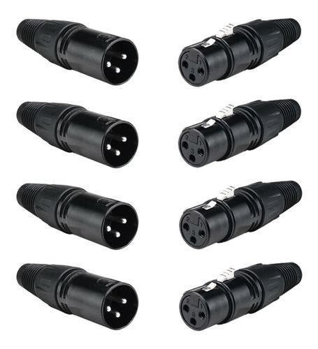 4 Plugs Conector Xlr Canon Macho/fêmea 3 Pinos Preto Luminos - Plugs e Adaptadores - Magazine Luiza