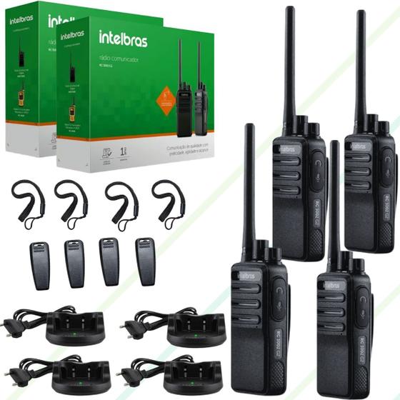 4 Rádios Comunicador Intelbras RC3002 G2 UHF Longo Alcance Nacional ...