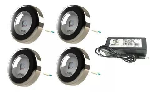 4 Refletor Led Azul 9w Inox Tholz+fonte 12v/5a - Luminária para Piscina ...