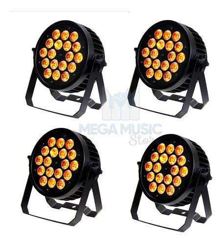 4 Refletor Par 64 Canhão Slim Par Led 18x18w Rgbwa +uv - SHOWTECH - Refletor - Magazine Luiza