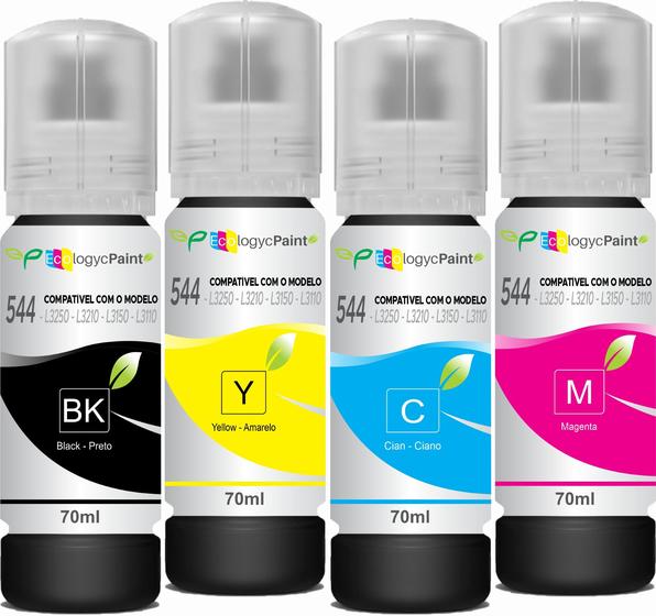 4 Tinta L1110 L1210 L3110 L3250 L5190 kit 4 tintas compativel Marca ...