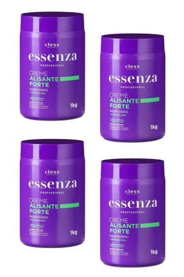 4 un Creme Alisante Forte Essenza Profissional Cless 1kg Tioglicolato ...