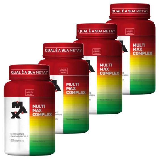 4x Multimax Complex 90 cápsulas - Max Titanium - Multivitamínico e ...
