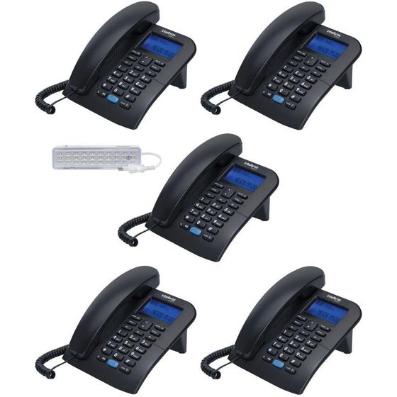 5 Aparelho Telefone Fixo com Bina Viva Voz e discagem rápida ...