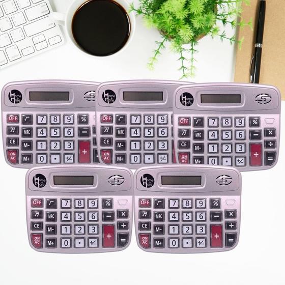 5 Calculadora Simples de Mesa Eletrônica Digital Grande Escritório Com ...