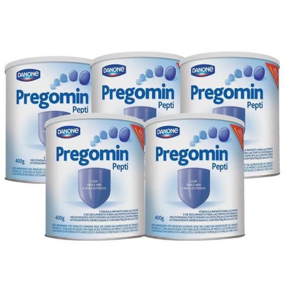 5 Latas - Pregomin Pepti 400g - Danone - Fórmula Infantil - Magazine Luiza