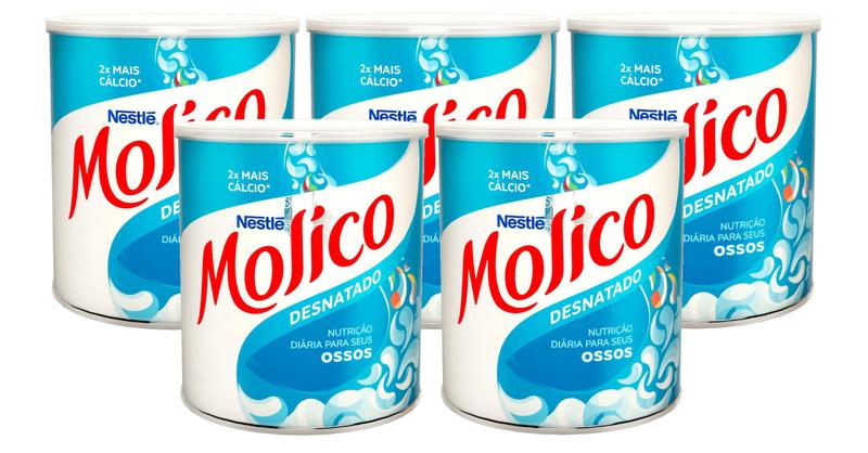 5 Leite Em Pó Desnatado Molico Total Cálcio Nestlé Lata 280g - Leite em ...
