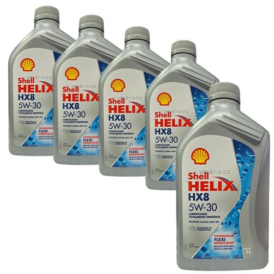 5 Litros de Óleo Lubrificante do Motor Shell Helix HX8 5W30 API SP 100% ...