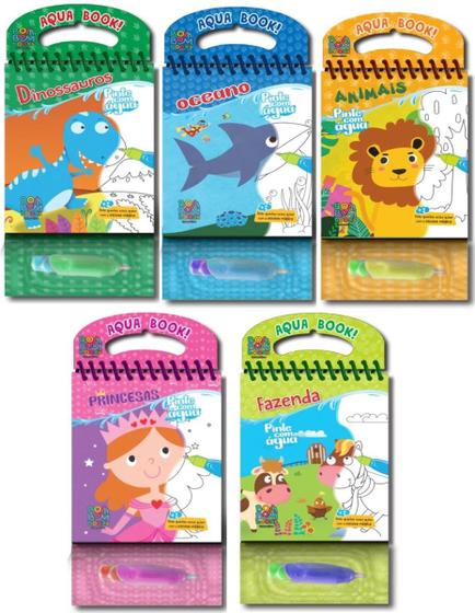 5 Livros Aqua Book - Pinte Com Água - Bom Bom Books - Livros de ...