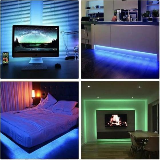5 Metros de Fita Led RGB 5050 120 Leds Colorida Inteligente + Fonte e ...