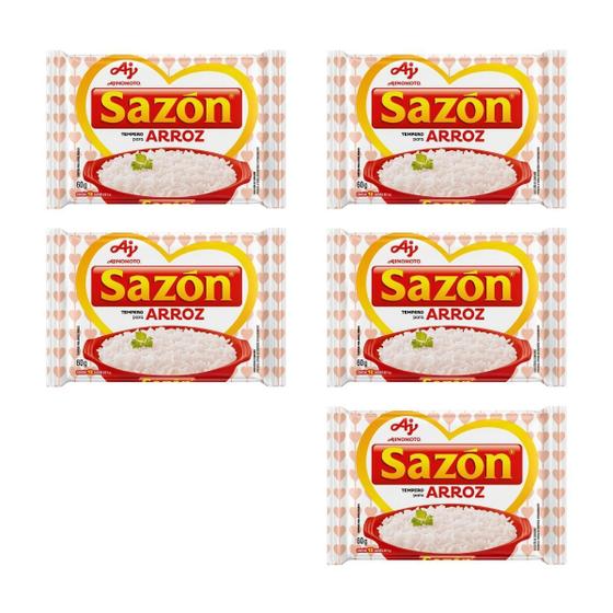 5 Pacotes 60g Sazon Ajinomoto Tempero Para Arroz Cor Branco - CAMIL ...