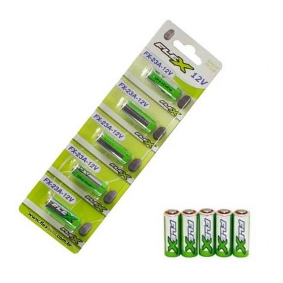 5 Pilha 23a Flex 12v A23 Alcalina Controle Alarme Portão - JS ...