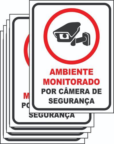 5 Placas Sinalização Monitoramento Por Câmeras De Segurança - Royal Art ...