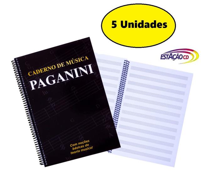 5 Unid. Cadernos de Música Pautado Grande - Paganini - Caderno de ...