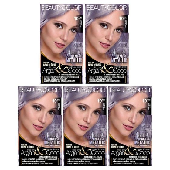5 Unidade Beauty Color Coloração 10.022 Violet Street 45g - Tinta de ...