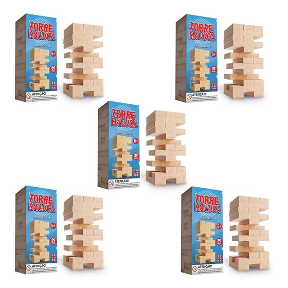 5 Unidades Jogo Torre Maluca Madeira MDF Jenga com 39 pçs Este anuncio ...