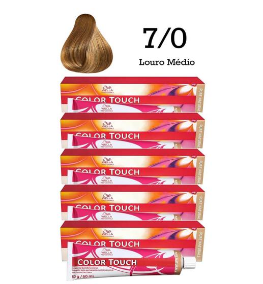 5 Unidades Tonalizante Color Touch 7/0 Louro Médio Wella Professionals ...