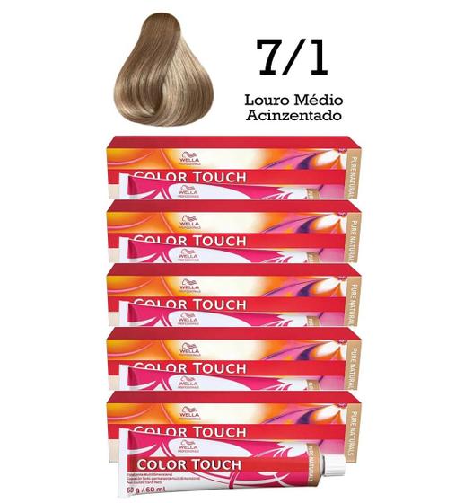 5 Unidades Tonalizante Color Touch 7/1 Louro Médio Acinzentado Wella ...