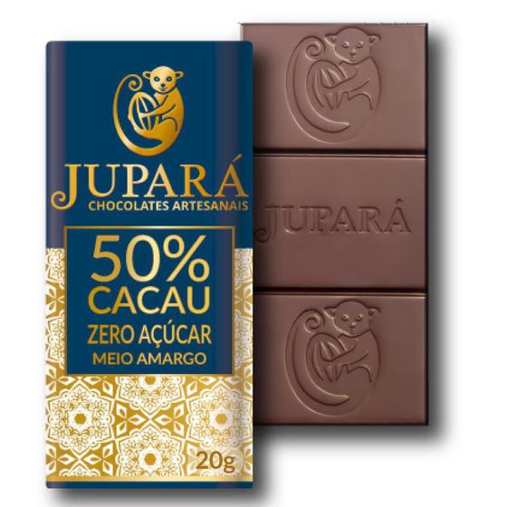 50 Barras De Chocolate 50% Cacau - Zero Açúcar - Meio Amargo - Jupará ...