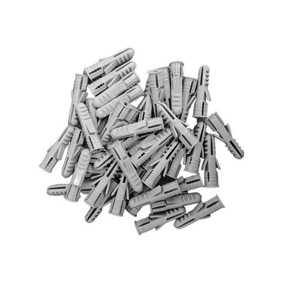 50 Buchas Polietileno Com Aba Parede Concreto Alvenaria 8Mm - Arqplast ...