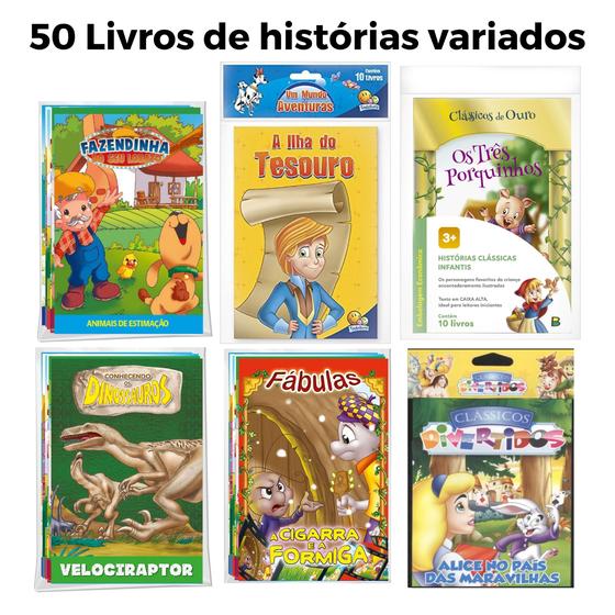 50 Livros Infantis C/ Histórias Clássicos Variadas Atacado - Livros de ...