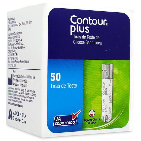 50 Tiras Fitas Reagentes Contour Plus Ascensia Original - Bayer - Tiras ...