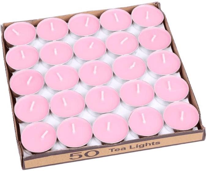 50 Velas Coloridas Estilo Rechaud Com Suporte Em Alumínio Decorativo ...