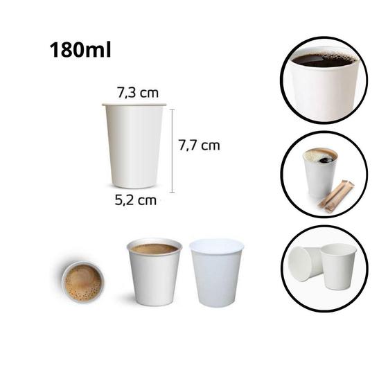 50un Copo Papel Biodegradável Térmico Água Café 180ml Branco - Vabene - Copos - Magazine Luiza
