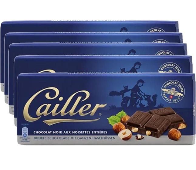 5X Chocolate Suiço Amargo Com Avelãs Cailler 100G - Cappuccino ...