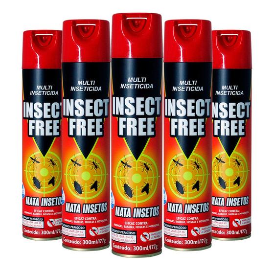 5x Multi Inseticida Aerossol Insect Free 300ml - Dominus - Inseticidas ...