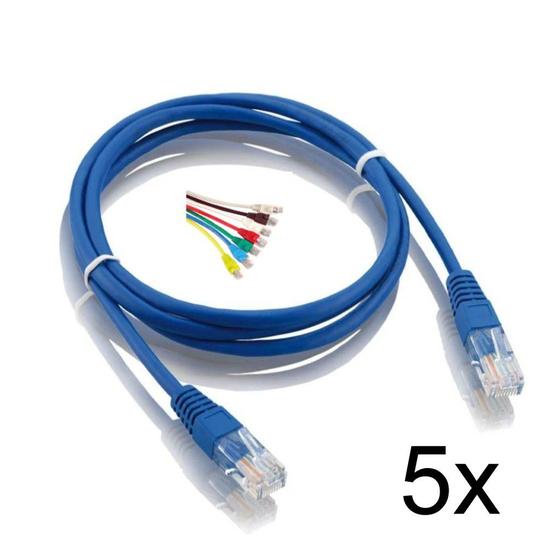 5x Patch Cord 1,5 Mts Cat5e U/UTP Injetado Fábrica Cores - Paralelo ...