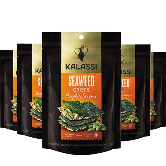 5x Snack KALASSI Seaweed Crisps Pumpkin Sesame 25g - Comida Vegana ...