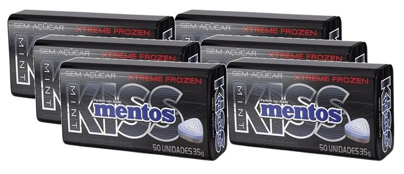 6 Bala Kiss Mentos Extreme Frozend Sem Açúcar 50 unidade 35g - Balas ...