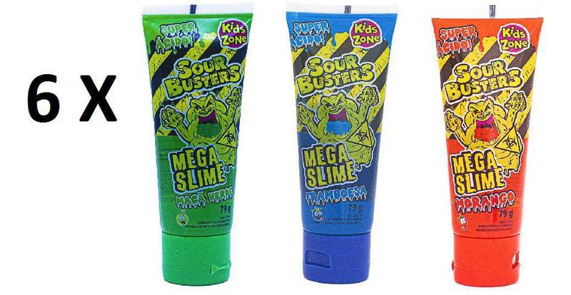 6 Bala Liquida Kids Sour Busters Mega Slime - Kids Zone - Slime ...