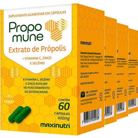 6 Caixas Propomune Extrato de Própolis + Vitamina C Zinco Selênio 60cps ...
