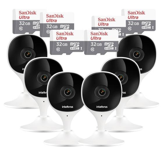 6 Câmeras Ip Wi-fi IMX C Intelbras + 6 Cartão SD 32GB Ultra - Câmera ...