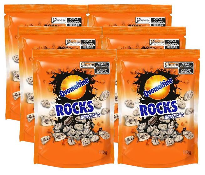 6 Chocolate Ovomaltine Flocos Crocantes Rocks Mesclado 110G - Chocolate ...