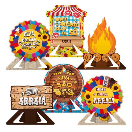 6 Display de mesa Decoração Arraia Festa Junina completa - Regina festa ...