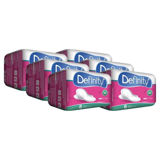 6 pacotes Absorvente Definity com abas 8 un. - Absorvente - Magazine Luiza