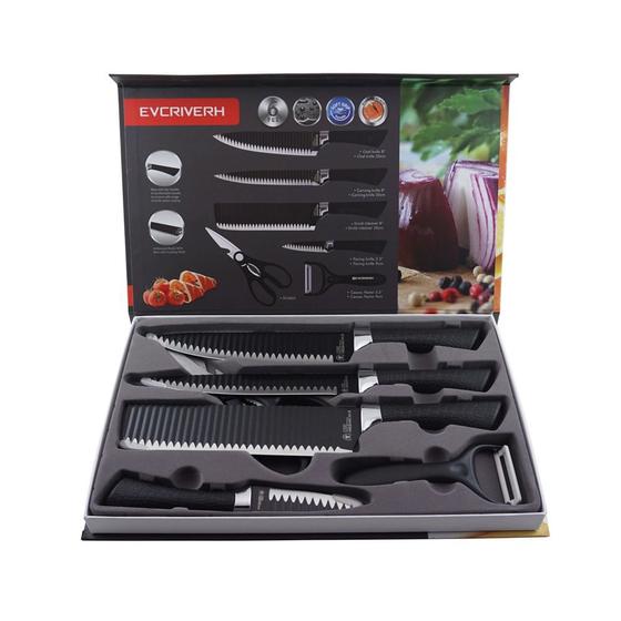 6 Pçs Conjunto de Facas de Chef Profissional Facas de Cozinha Afiadas ...