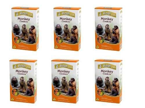 6 unidades Caixa Ração Comida Para Macaco Alimento Alcon Monkey Cookies ...