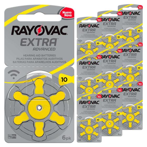 60 Baterias Pilhas Auditiva 10 Aparelho Auditivo Rayovac - 10 Cartelas - Acessórios Auditivos ...