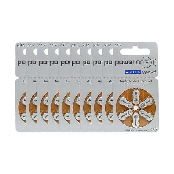 60 Baterias Pilhas Power One 312 PR41 Aparelho Auditivo - Acessórios Auditivos - Magazine Luiza