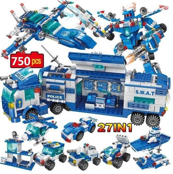 750 Peças Blocos Montar Polícia / Swat ul Mega Caminhão + - Swatpioneer ...