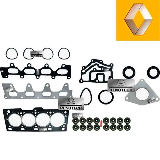 7701471886 - jogo de juntas superior - com retentores - motor 1.6 16v k4m - megane i / clio ii ...