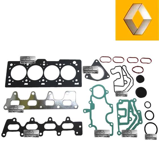 7701471886 - jogo de juntas superior sem retentor - motores 1.6 16v k4m - de 1999 até 2014 ...