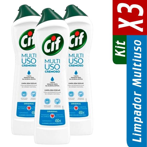 7891150022034 - kit com 3 limpadores cif cremoso original 450ml x3 ...