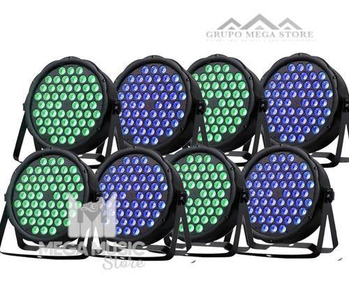 8 Canhao Refletor Led Par 64 Rgb 54 Leds Triled 3w - SANY - Canhão de Luz / Canhão de Led ...
